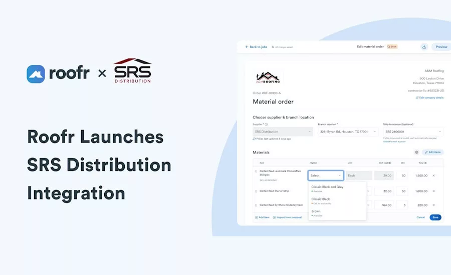 Roofr, SRS Distribution Partner for Roof Hub Integration | Roofing ...