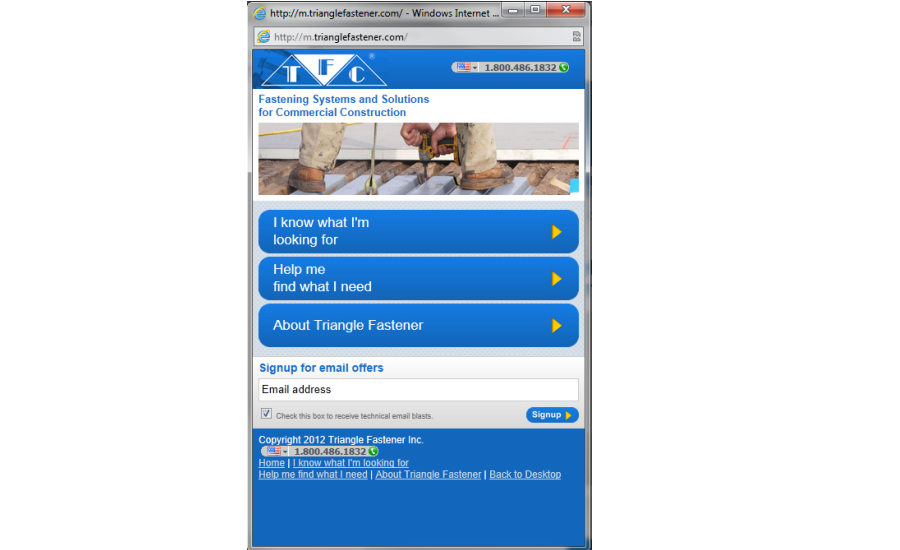 Triangle Fastener Offers a Mobile Site for Selecting a Fastener | 2016 ...